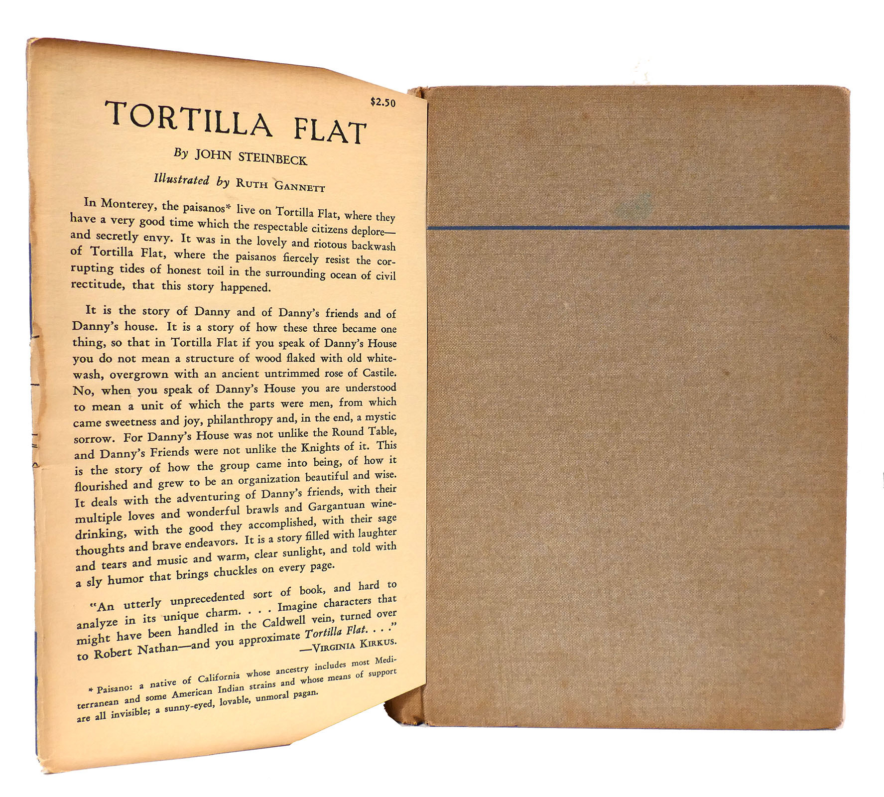 TORTILLA FLAT | John Steinbeck | First Edition; First Printing